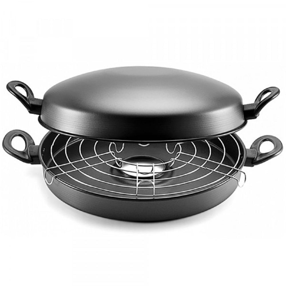 Panela Churrasqueira Grill Panelux 30cm Antiaderente Magnific Grafite | Friopecas.com.br