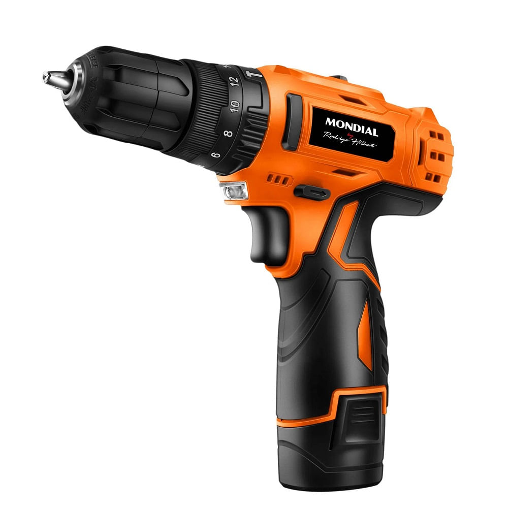 Parafusadeira e Furadeira com Impacto Mondial Laranja PI-RH-01M ...