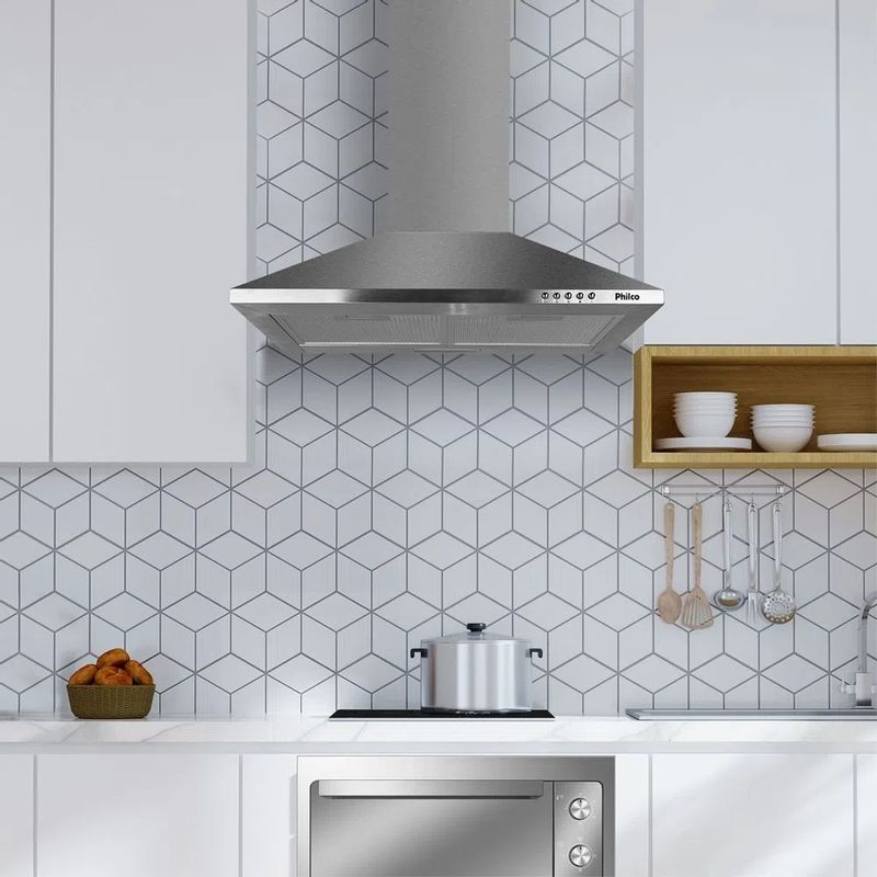 Coifa de Parede Philco 60cm Pirâmide Inox PCO62I - 127 Volts ...